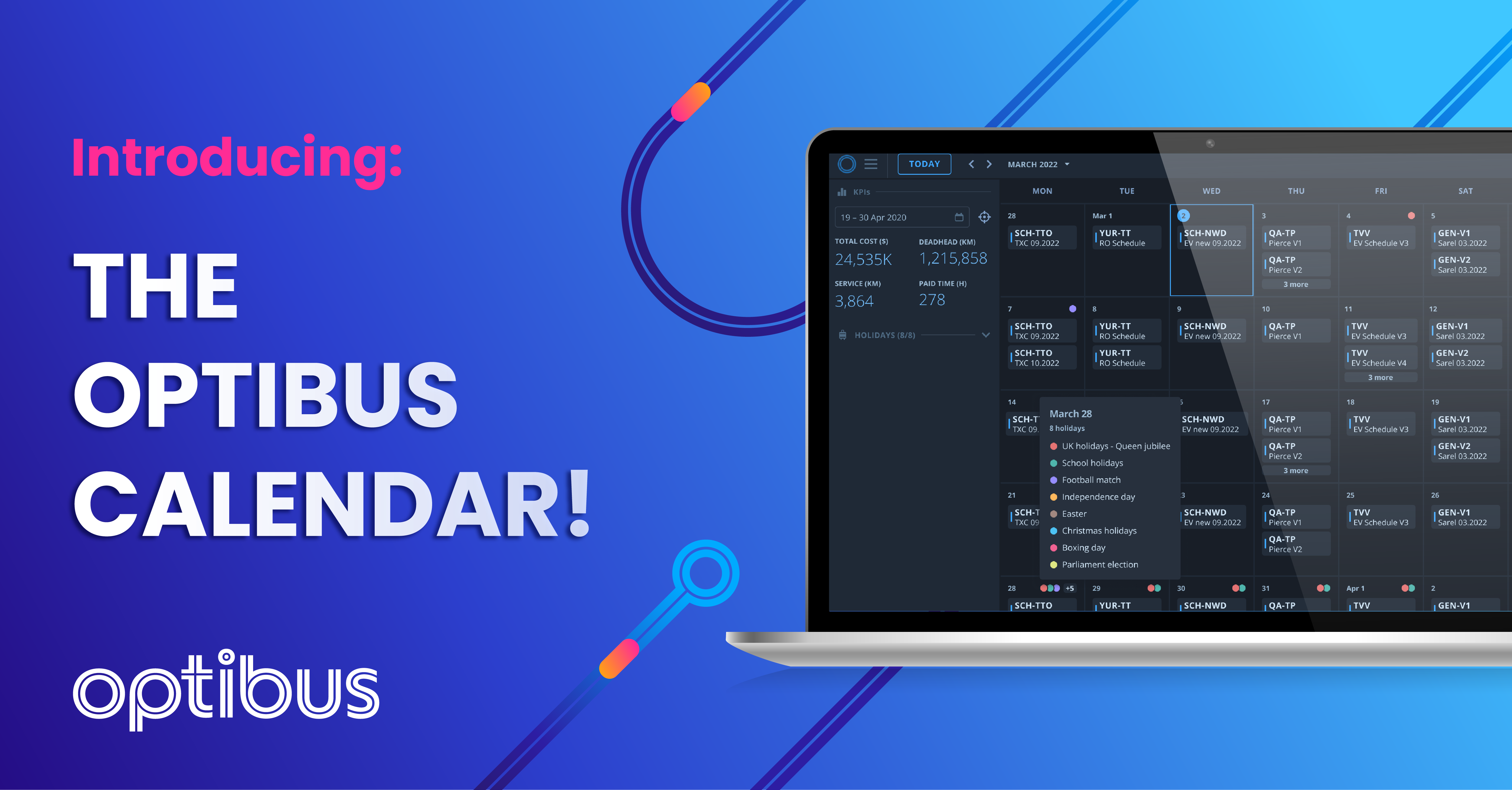 Agencies and operators gain advanced visibility into service plans with Optibus’ Calendar